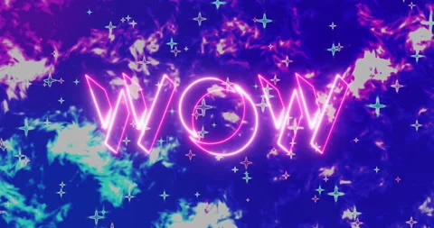 WOW text animation with cool animated c... | Stock Video | Pond5