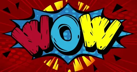 Wow text on red background from green sc... | Stock Video | Pond5