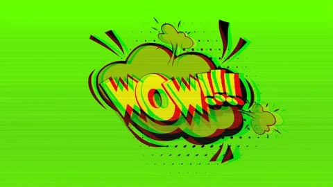 WOW Word On Green Screen Background Anim... | Stock Video | Pond5
