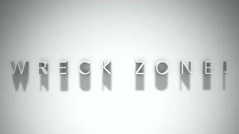 wreck zone! 3D title animation with shad... | Stock Video | Pond5