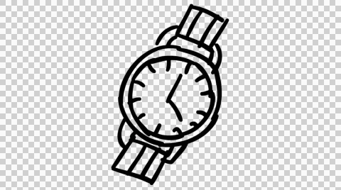 wrist watch hand drawn animation line sk... | Stock Video | Pond5