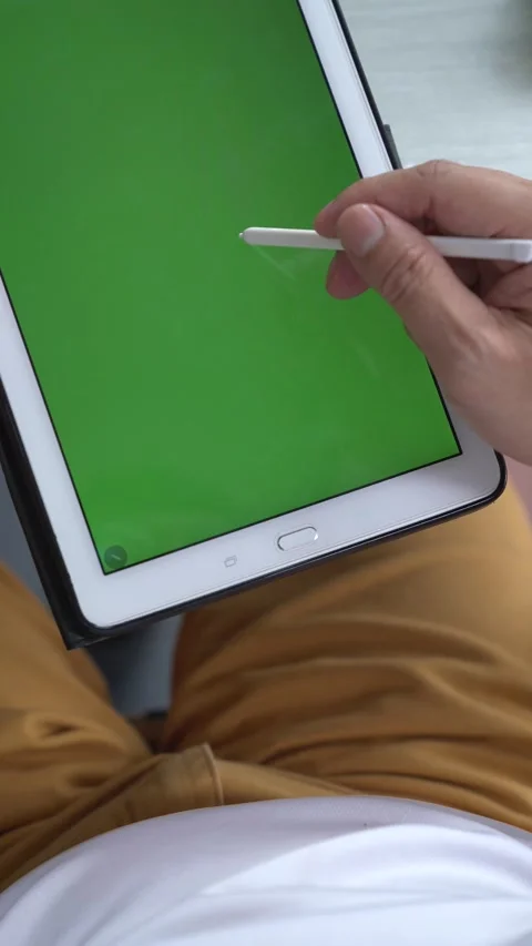 Writing on green screen chroma key smart... | Stock Video | Pond5