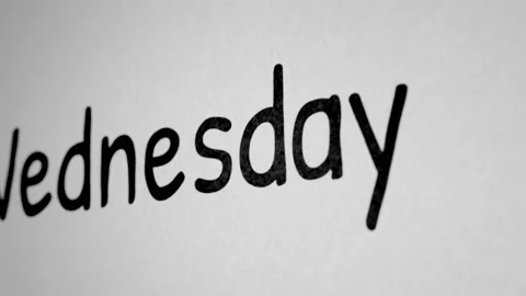 Writing the word Wednesday, drawing anim... | Stock Video | Pond5