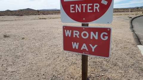 Wrong way and do not enter signs | Stock Video | Pond5