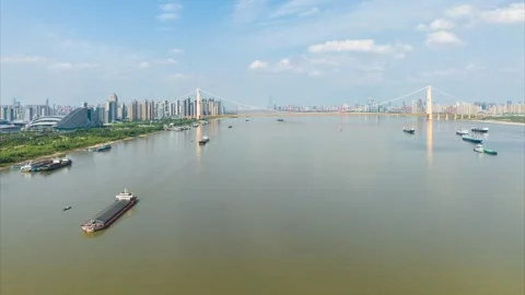 Wuhan Yangtze River and Han River of th... | Stock Video | Pond5