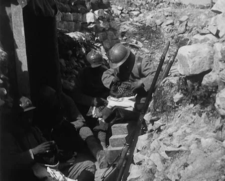 WW1 - French Soldiers In Trenches Eating... | Stock Video | Pond5