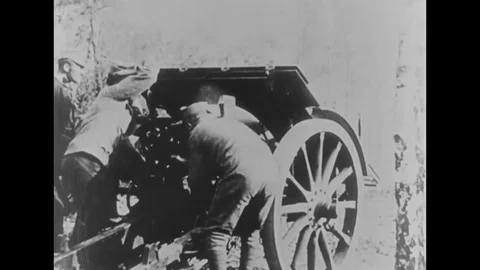 WW1 - German artillery soliders build up... | Stock Video | Pond5
