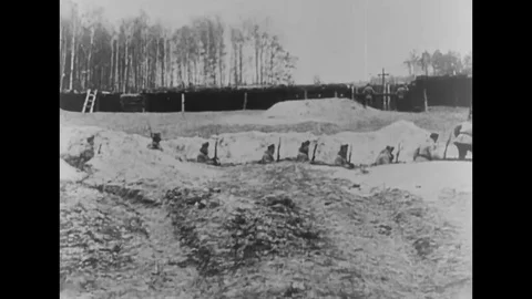 WW1 - German soldiers run through trench... | Stock Video | Pond5