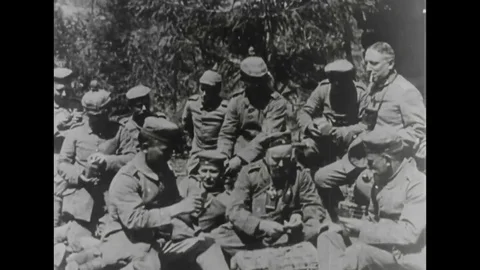 WW1 - German soldiers stand up from rest | Stock Video | Pond5