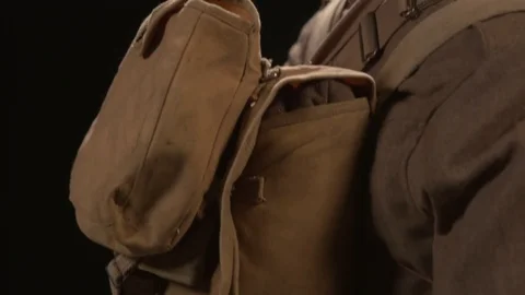 WW1 U.S. Army Doughboy Soldier's knapsac... | Stock Video | Pond5