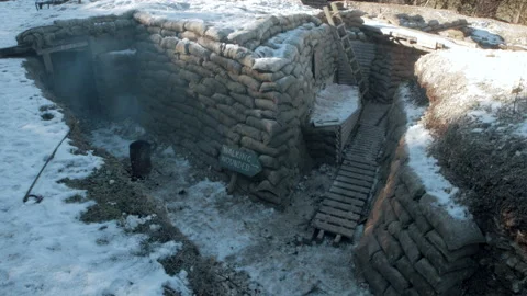 A ww1 walking wounded sign in a trench d... | Stock Video | Pond5
