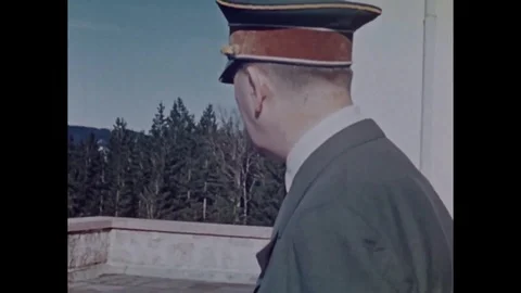 WW2 - Adolf Hitler stand on his terrace ... | Stock Video | Pond5