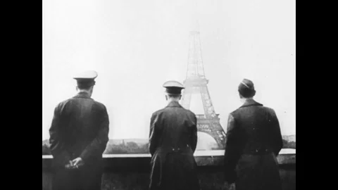 WW2 - Adolf Hitler stand with officers i... | Stock Video | Pond5