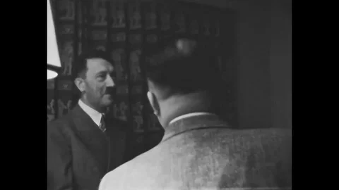 WW2 - Adolf Hitler talk to Ribbentrop, B... | Stock Video | Pond5