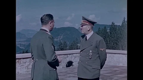 WW2 - Adolf Hitler on terrace Berghof, O... | Stock Video | Pond5