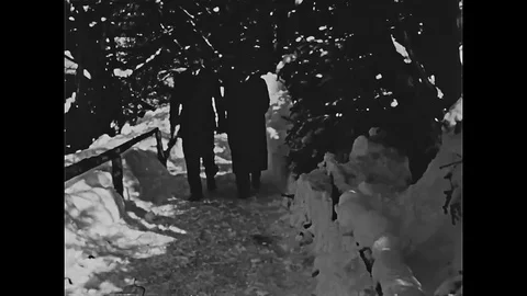 WW2 - Adolf Hitler walk with man along a... | Stock Video | Pond5