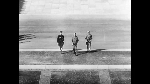 WW2 - Adolf Hitler walk through a stadiu... | Stock Video | Pond5