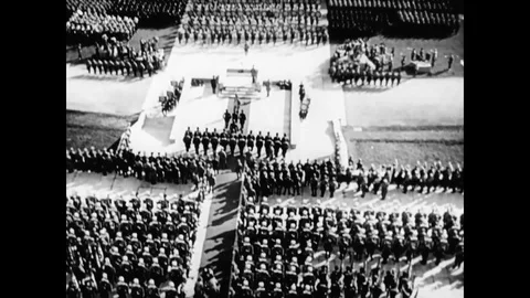 WW2 - Adolf Hitler walk through a stadiu... | Stock Video | Pond5
