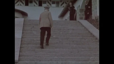 WW2 - Adolf Hitler walk upstairs to the ... | Stock Video | Pond5