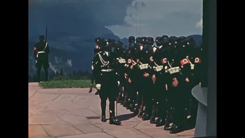WW2 - Adolf Hitlers SS honor guard forms... | Stock Video | Pond5