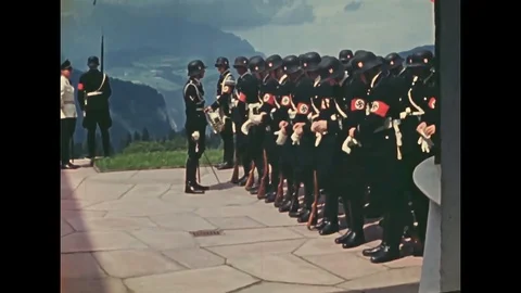 WW2 - Adolf Hitlers SS honor guard forms... | Stock Video | Pond5