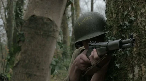 WW2 American infantry soldier marks his... | Stock Video | Pond5