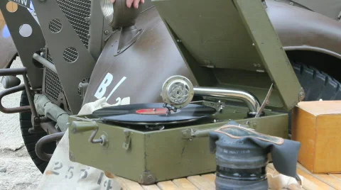 WW2 army record player 2 | Stock Video | Pond5