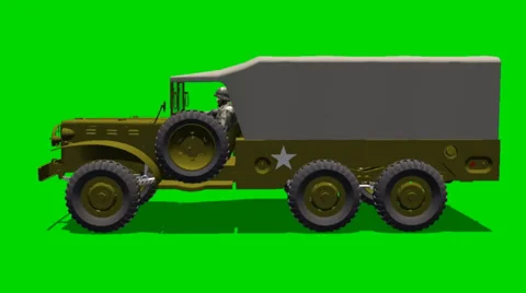 WW2 Army Truck Dodge drive animation on ... | Stock Video | Pond5