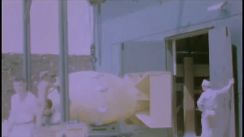 WW2 - Atomic bomb Fat Man roll out of ha... | Stock Video | Pond5