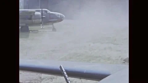 WW2 B-17 Bomber - B-17 turning on runway | Stock Video | Pond5