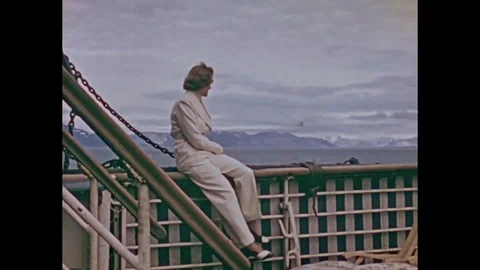 WW2 - Eva Braun on railing of ship Milwa... | Stock Video | Pond5