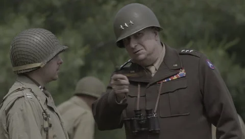 WW2 General George S. Patton in command ... | Stock Video | Pond5