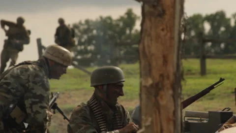 WW2 German Soldiers Fight in Front-Line ... | Stock Video | Pond5