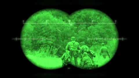 WW2 German Soldiers Through Night Vision... | Stock Video | Pond5