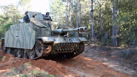 WW2 German Tank Sturmgeschutz and a Panz... | Stock Video | Pond5