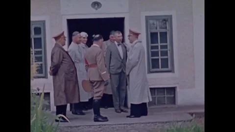 WW2 - Hitler with officals in front of s... | Stock Video | Pond5