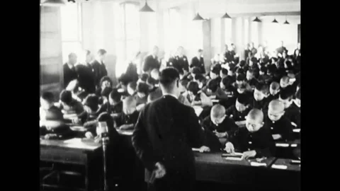 WW2 Japan - Childs sit in a classroom | Stock Video | Pond5