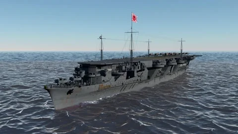 WW2 Japan Navy Soryu Aircraft Carrier Sa... | Stock Video | Pond5