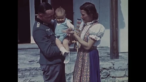 WW2 - Josef Sepp Dietrich with baby and ... | Stock Video | Pond5
