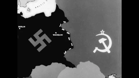WW2 - Map animation of new german border... | Stock Video | Pond5