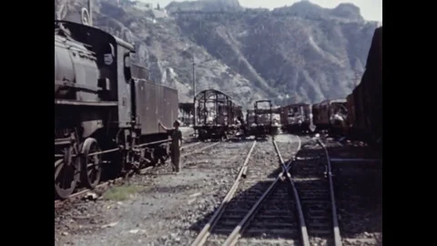 WW2 Sicily - US soldier walk along railw... | Stock Video | Pond5