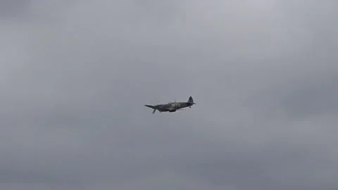 WW2 Spitfire Low Altitude Flyby | Stock Video | Pond5