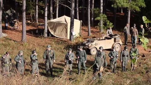 WW2 SS German soldiers in formation | Stock Video | Pond5