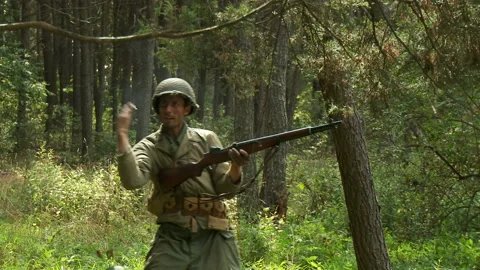 WW2 U.S. Army G.I. Soldier circa 1944 in... | Stock Video | Pond5