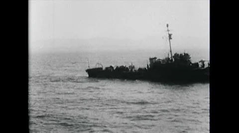 WW2 - US Navy - Pontoon Bridge 02 - Tran... | Stock Video | Pond5