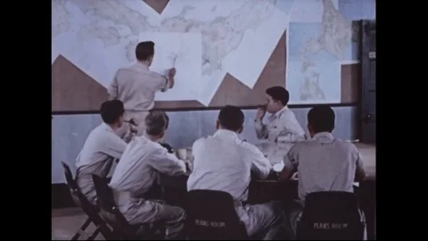 WW2 - US soldiers planning in headquarte... | Stock Video | Pond5