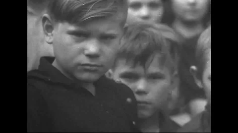 WW2 - War orphans looking into the camer... | Stock Video | Pond5