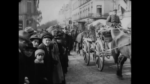WWI - German soldiers ride on horse-draw... | Stock Video | Pond5