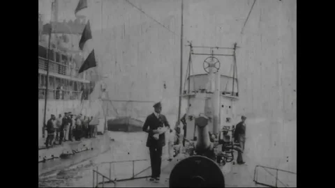 WWI - German submarine Captain on deck | Stock Video | Pond5