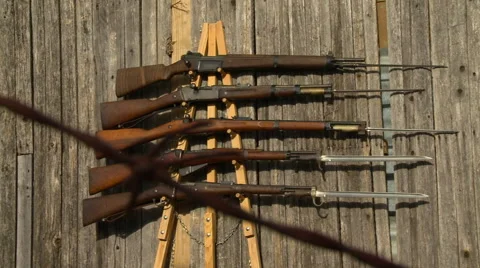 WWI Trench Bunker Rifle Rack | Stock Video | Pond5